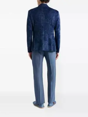 Etro Single-breasted Cotton Jacquard Jacket With Floral Motif