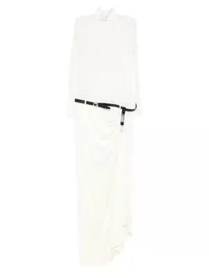 Coperni Long-sleeve Belted Dress - White