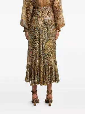 Etro Silk Midi Wrap Skirt - Brown