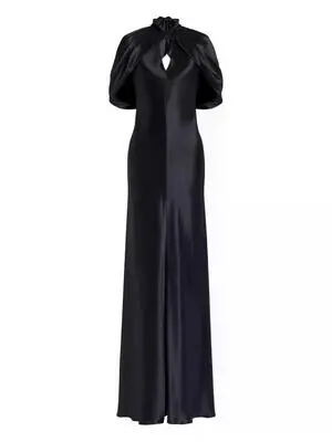 Alberta Ferretti Tie-fastening Maxi Dress - Black
