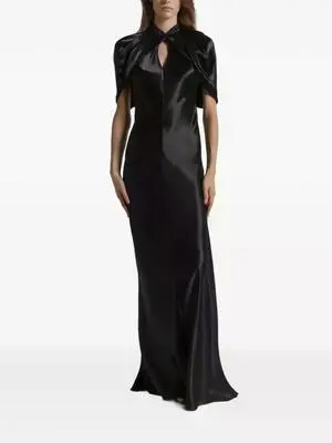 Alberta Ferretti Tie-fastening Maxi Dress - Black