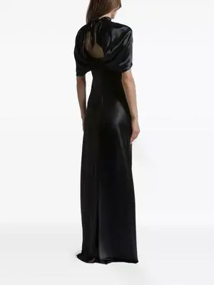 Alberta Ferretti Tie-fastening Maxi Dress - Black