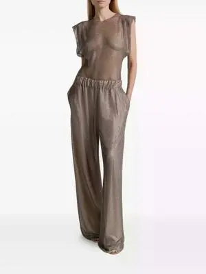Alberta Ferretti Elastic-waistband Trousers - Silver