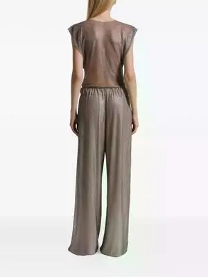 Alberta Ferretti Elastic-waistband Trousers - Silver