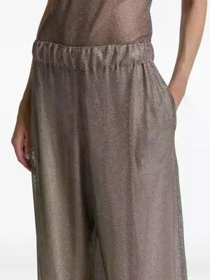 Alberta Ferretti Elastic-waistband Trousers - Silver