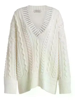 Alberta Ferretti Aran Cable-knit Sweater