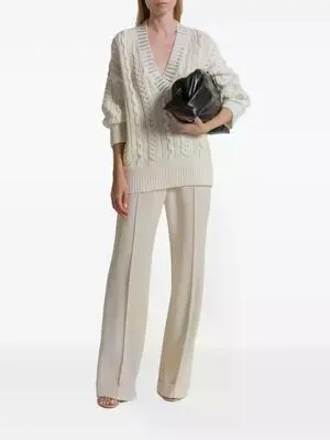 Alberta Ferretti Aran Cable-knit Sweater