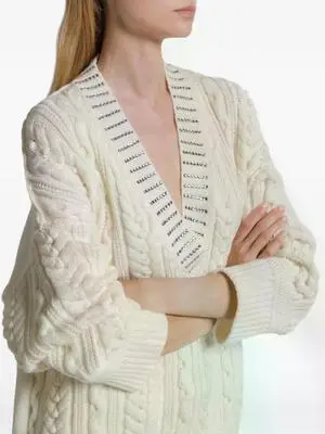 Alberta Ferretti Aran Cable-knit Sweater