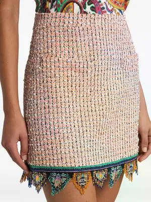 Etro Fringed Tweed Mini Skirt - Neutrals