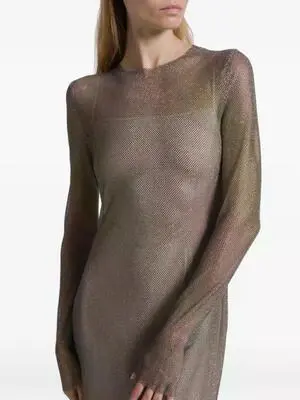 Alberta Ferretti Long-sleeve Midi Dress - Grey