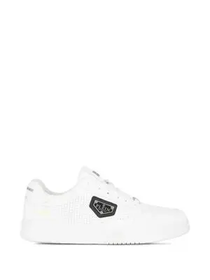Philipp Plein Perforated-detail Low Top Sneakers - White