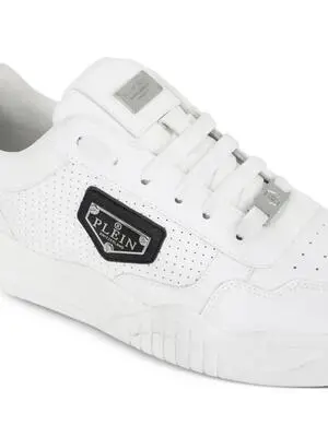 Philipp Plein Perforated-detail Low Top Sneakers - White