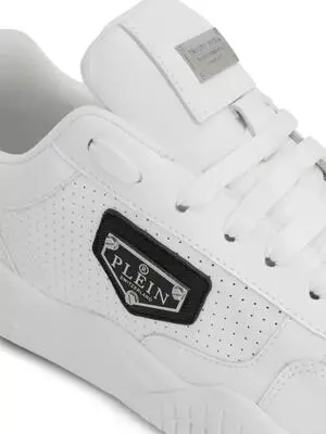 Philipp Plein Perforated-detail Low Top Sneakers - White