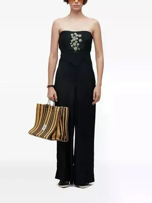 OSKLEN Embroidered Strapless Jumpsuit