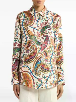 Etro Silk Twill Shirt With Paisley Motif