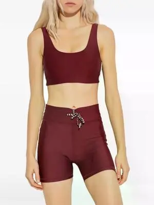 The Upside Oxford Stripe-detail Sports Bra - Red