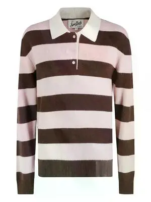 MC2 SAINT BARTH Striped Hadidy Polo Top - Pink
