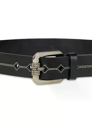 Etro Leather Belt With Embroidery