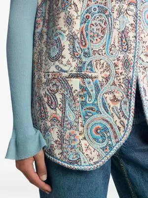 Etro Floral Paisley-motif Jacquard Waistcoat - Neutrals