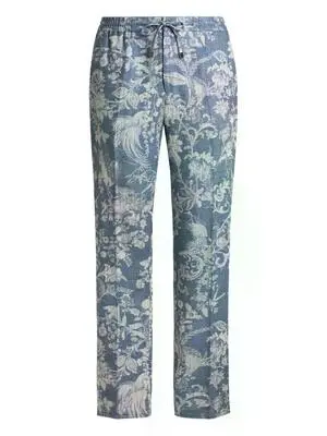 Etro Jacquard Floral Trousers
