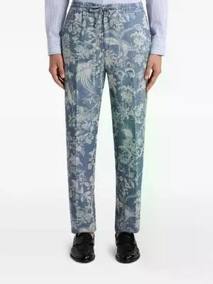 Etro Jacquard Floral Trousers