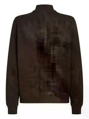 Karl Lagerfeld Logo-embroidered Half-zip Sweatshirt - Brown