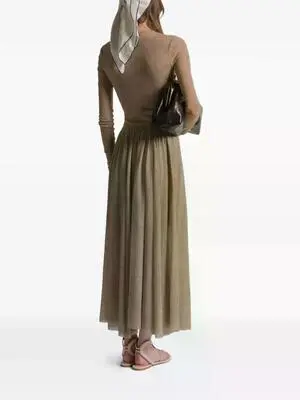 Alberta Ferretti Pleated Midi Skirt
