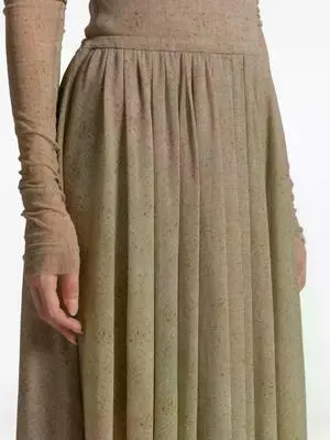 Alberta Ferretti Pleated Midi Skirt