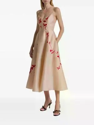 Alberta Ferretti Floral Print Midi Dress