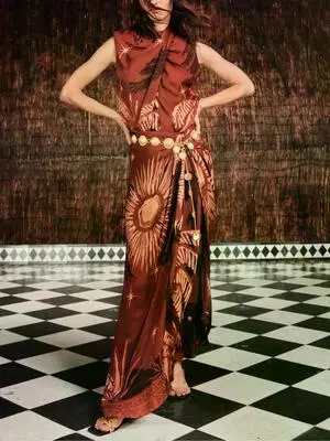 Johanna Ortiz Dance Floor Printed Maxi Skirt - Red