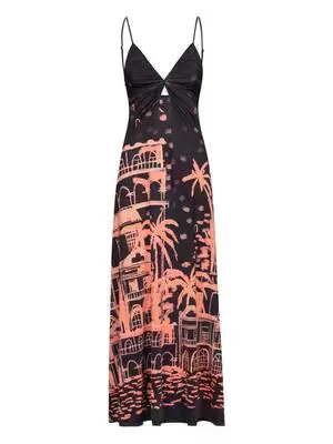 Johanna Ortiz Nuestra Tierra Printed Maxi Dress - Black