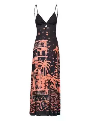 Johanna Ortiz Nuestra Tierra Printed Maxi Dress - Black