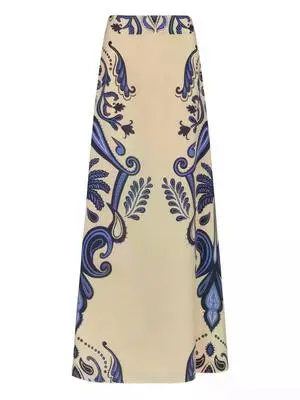 Johanna Ortiz Everywhere Paisley Maxi Skirt - Neutrals