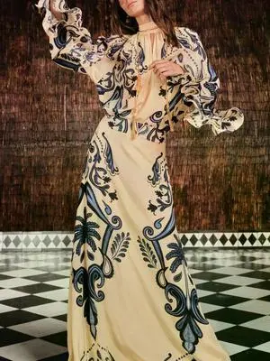 Johanna Ortiz Everywhere Paisley Maxi Skirt - Neutrals