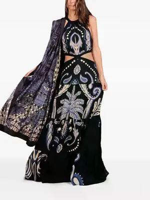 Johanna Ortiz Bloom Cut-out Maxi Dress - Blue