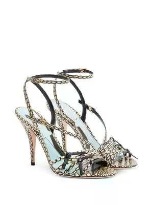 Valentino Garavani Nodine Elaphe Sandals - Black