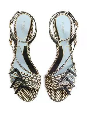Valentino Garavani Nodine Elaphe Sandals - Black