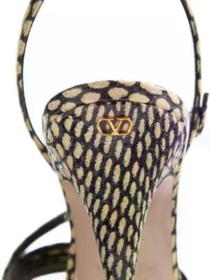 Valentino Garavani Nodine Elaphe Sandals - Black
