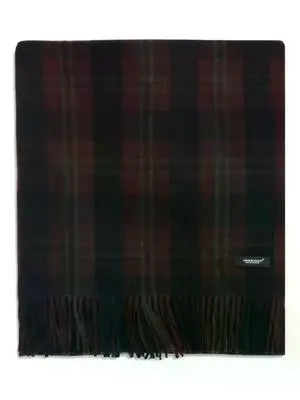 UNDERCOVERISM Fringed Checked Scarf - Black