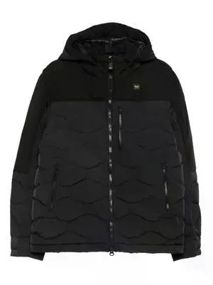 BLAUER. Hooded Quilted Jacket - Black