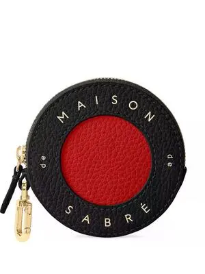 MAISON DE SABRE Zip Hardware Leather Coin Purse - Black