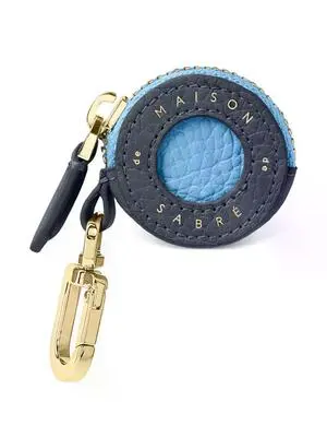 MAISON DE SABRE Embossed Leather Airtag Charm Blue