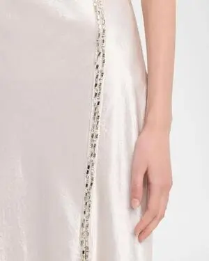 JASON WU Crystal-trimmed Bias Midi Skirt - Oyster