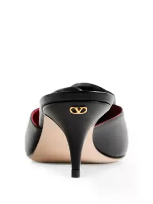 Valentino Garavani Drip Rose Kidskin Mule With Crystals 55mm