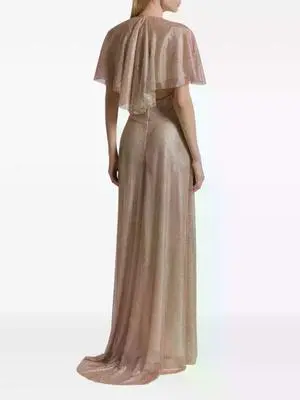 Alberta Ferretti Flutter-sleeve Maxi Dress