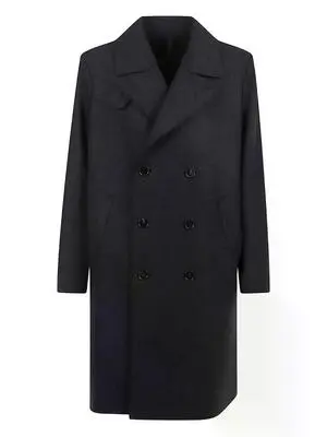 Harris Wharf London Buttoned Double-breasted Coat - Blue
