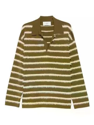 Ami Striped Long-sleeve Sweater - Green