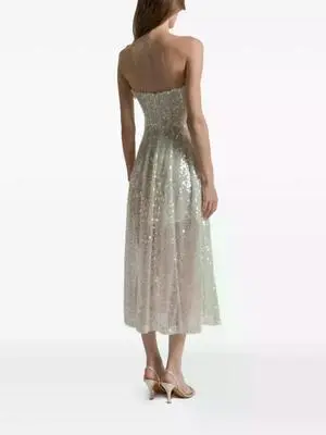 Alberta Ferretti Strapless Midi Dress