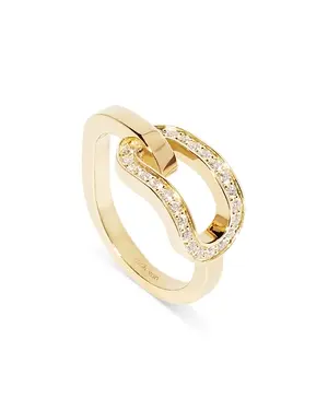 DINH VAN 18k Yellow Maillon Diamond Openwork Ring - Gold
