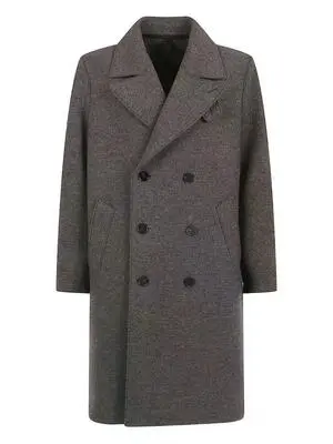 Harris Wharf London Buttoned Double-breasted Coat - Grey